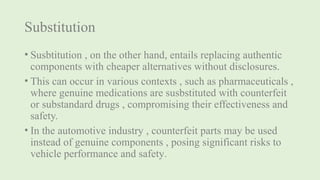 Adulteration and Substitution Semester II Master of Pharmacognosy | PPTX