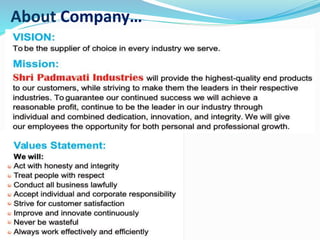 Shri padmavati industries ppt strlng | PPTX