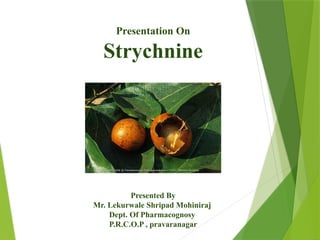Strychnine Semester I Master Of Pharmacognosy | PPTX