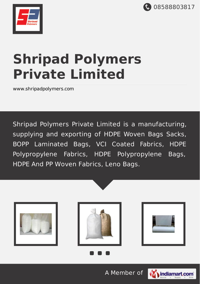 Shripad Polymers Private Limited, Pune, HDPE Woven Bags | PDF