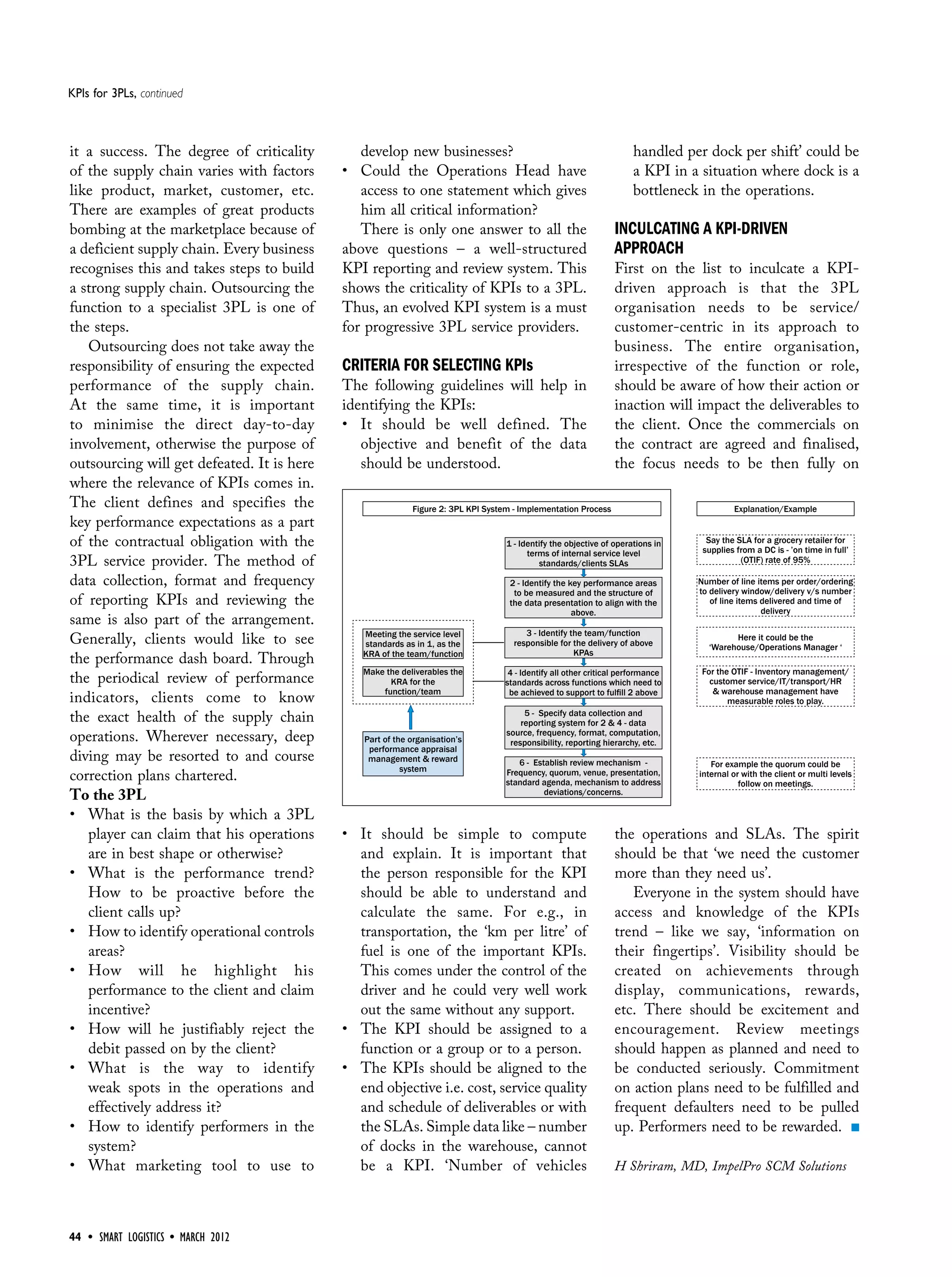 Shriram smart logistics - kpi & kra for success | PDF