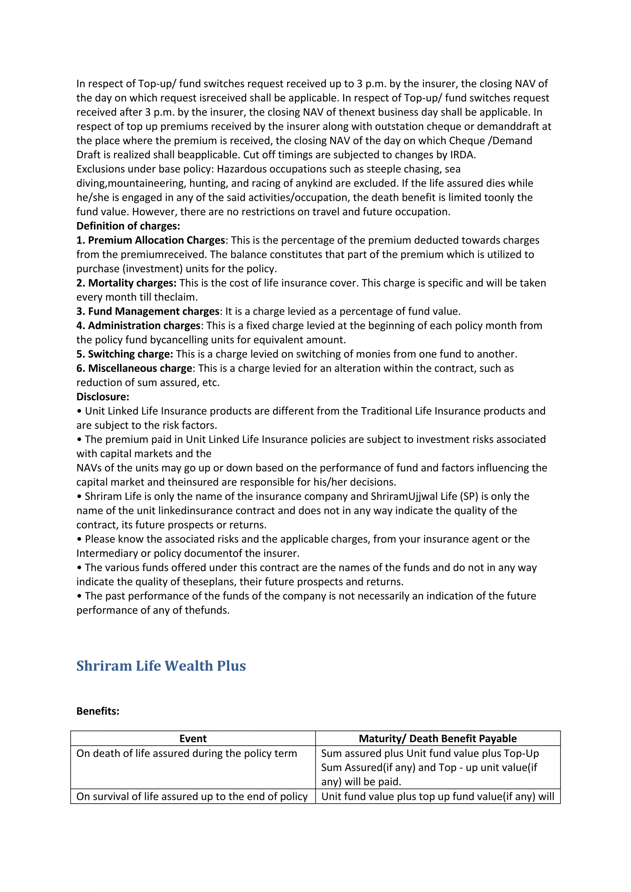 Shriram Life Insurance | DOCX