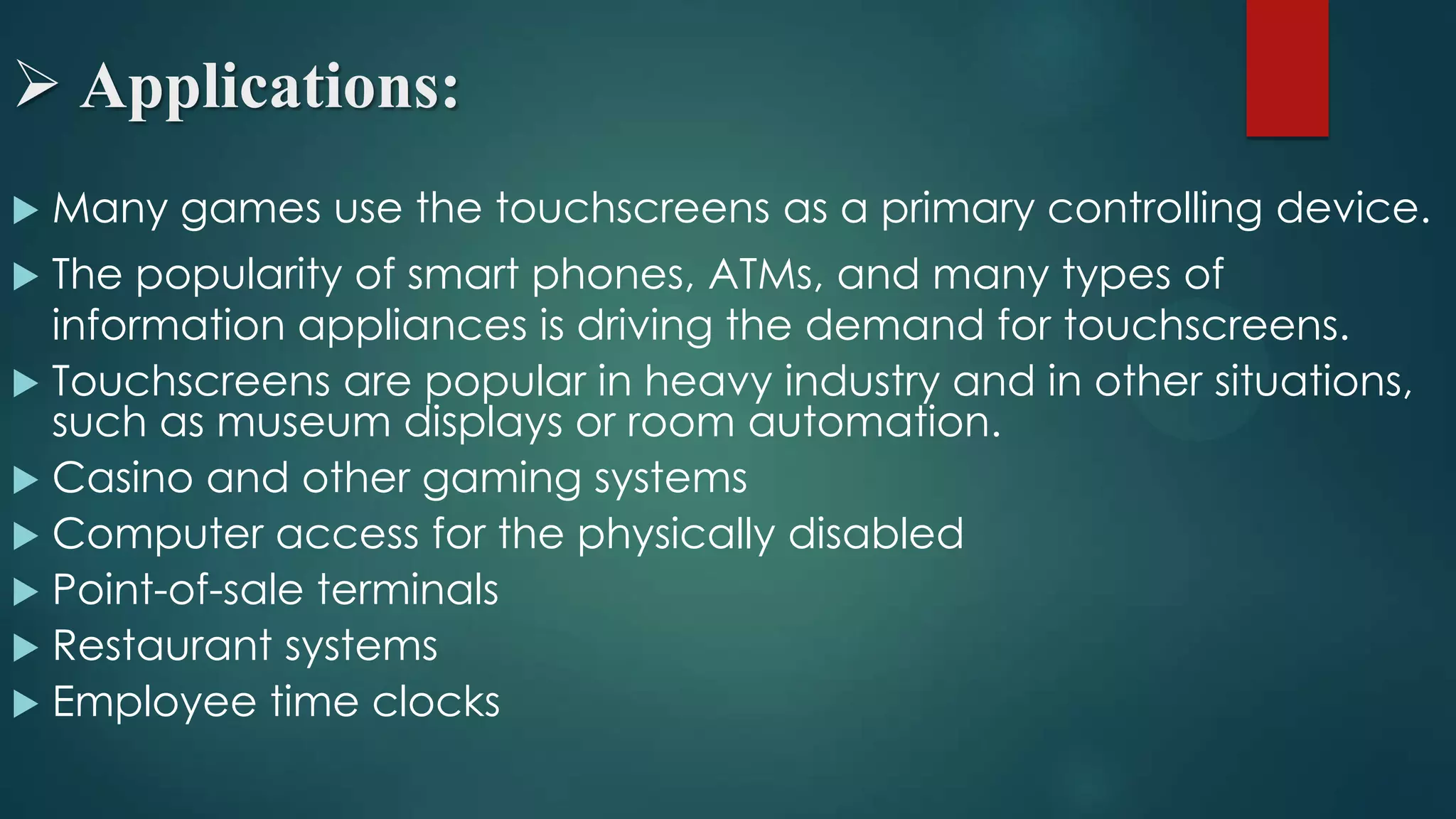 touch screen technology presentation | PPTX