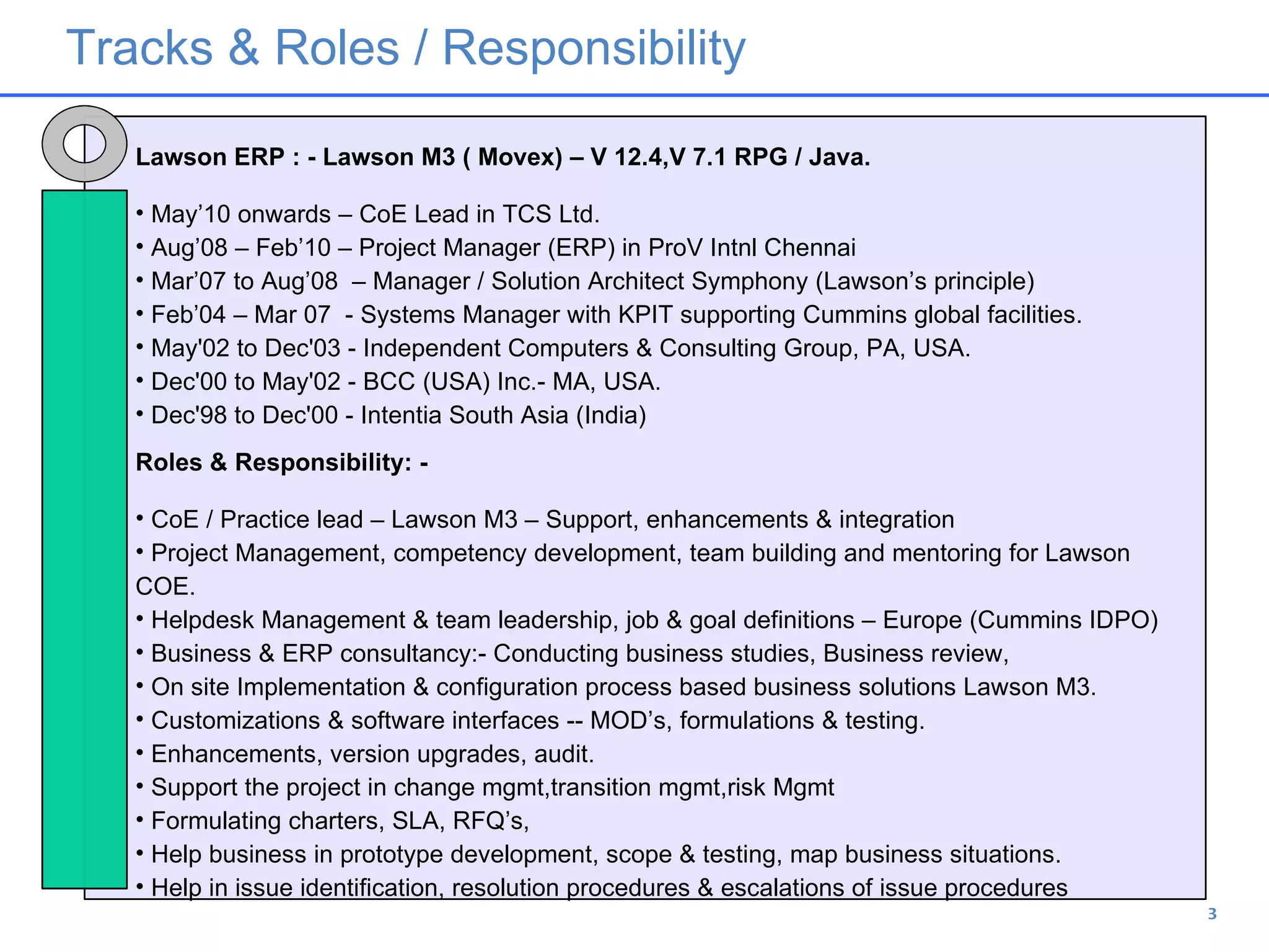 Shrirang Lawson Profile | PPT