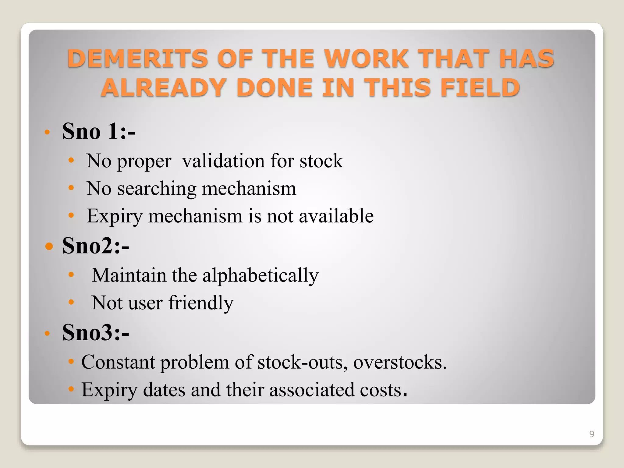 synopsis on stock management system in medical store in php | PPT