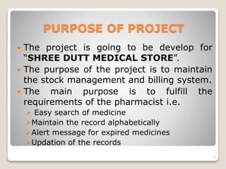 synopsis on stock management system in medical store in php | PPT