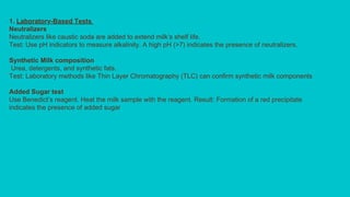 Detection of different types of adulteration used in meat and milk | PDF