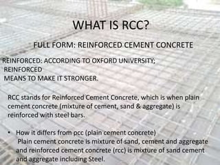 INTRODUCTION TO R.C.C by MEET JOSHI | PPTX