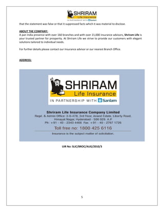Shri vidya shriram life | PDF | Motor Insurance | Insurance