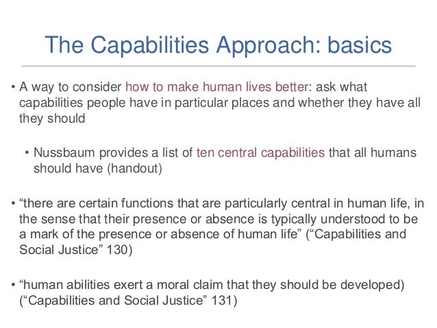 Capabilities Approach