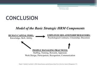 STRATEGIC HUMAN RESOURCE MANAGEMENT by MOHAMMAD ALI JAAFAR | PPT
