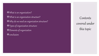 A Presentation on Organizational Structures | PPTX
