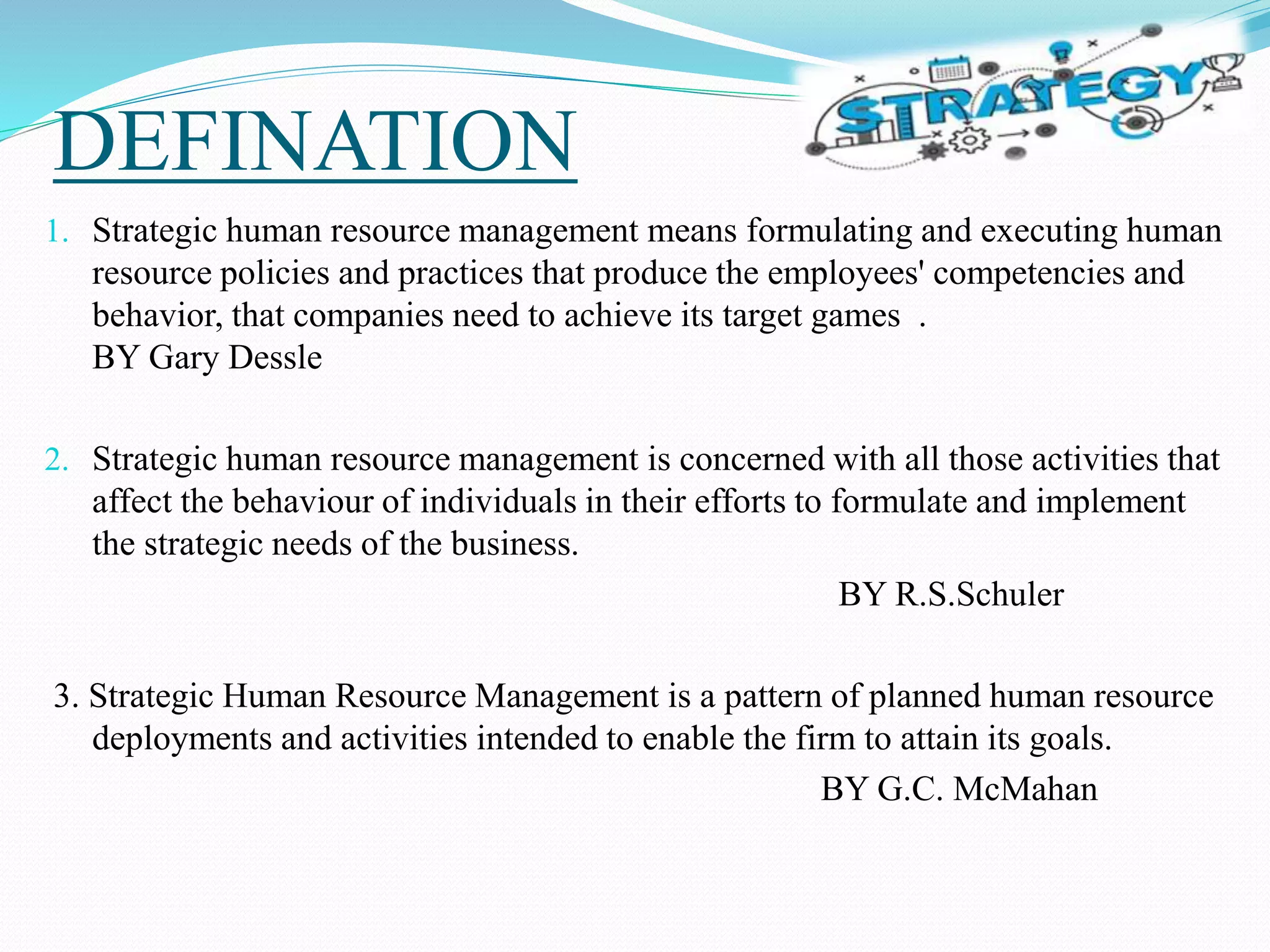 STRATEGIC HUMAN RESOURCE MANAGEMENT | PPTX