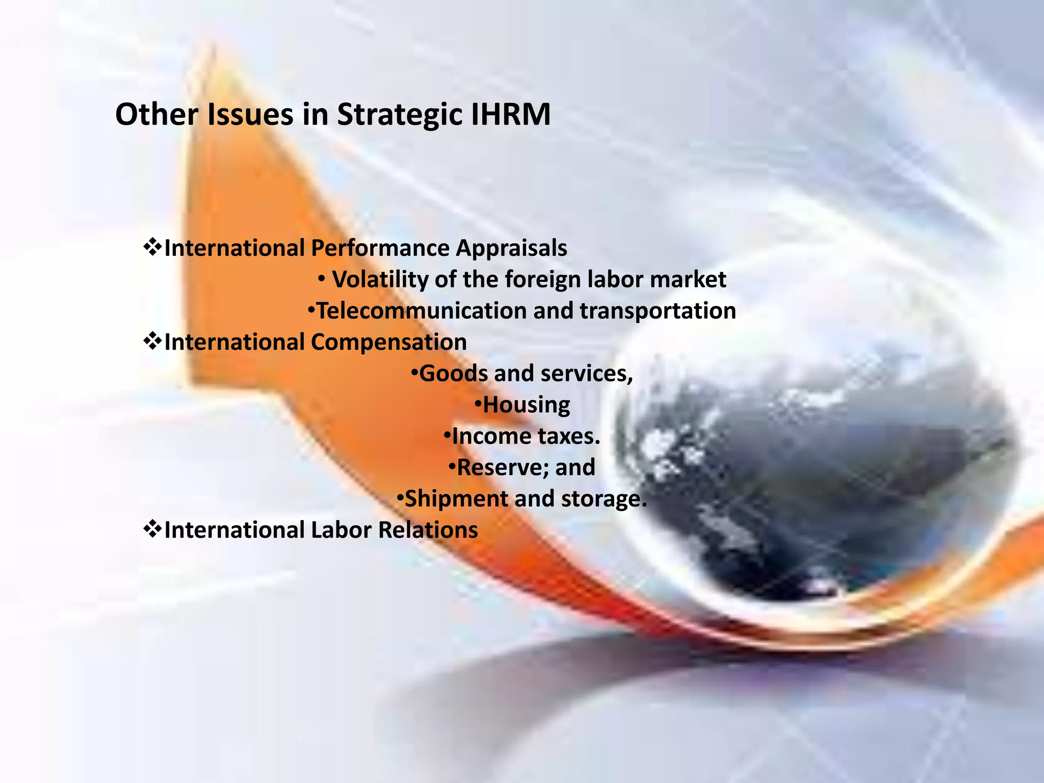 Strategic International HRM- activities targeting HRM at the ...