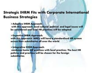 Strategic International HRM- activities targeting HRM at the international level | PPT