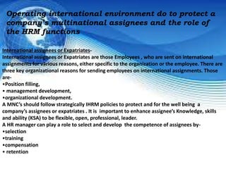 Strategic International HRM- activities targeting HRM at the ...