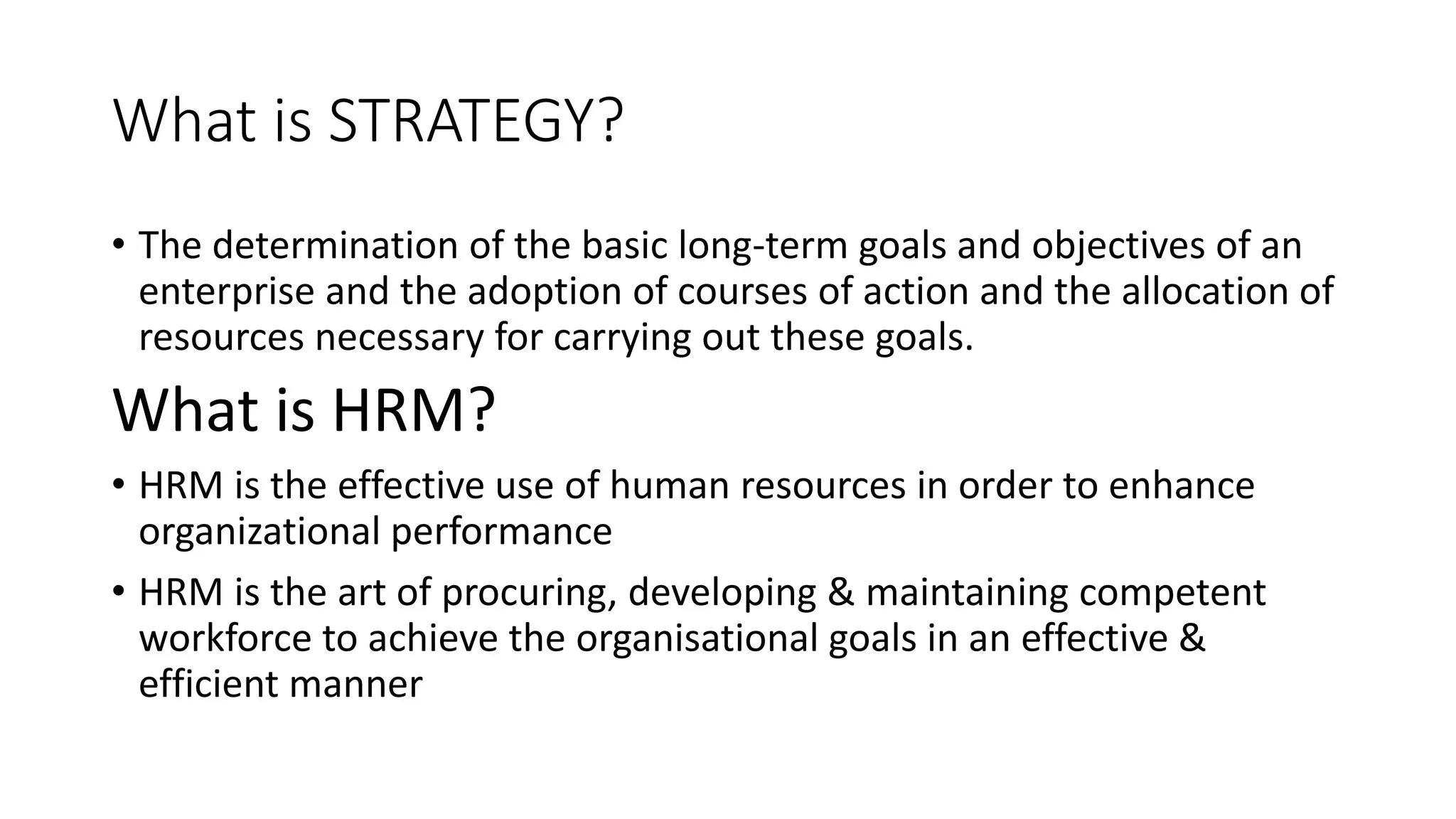 Strategic Nature of Human Resource Management | PPTX