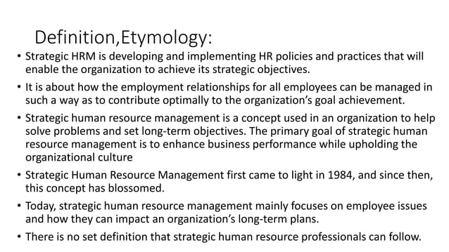 Strategic Nature of Human Resource Management | PPTX | Human Resources ...