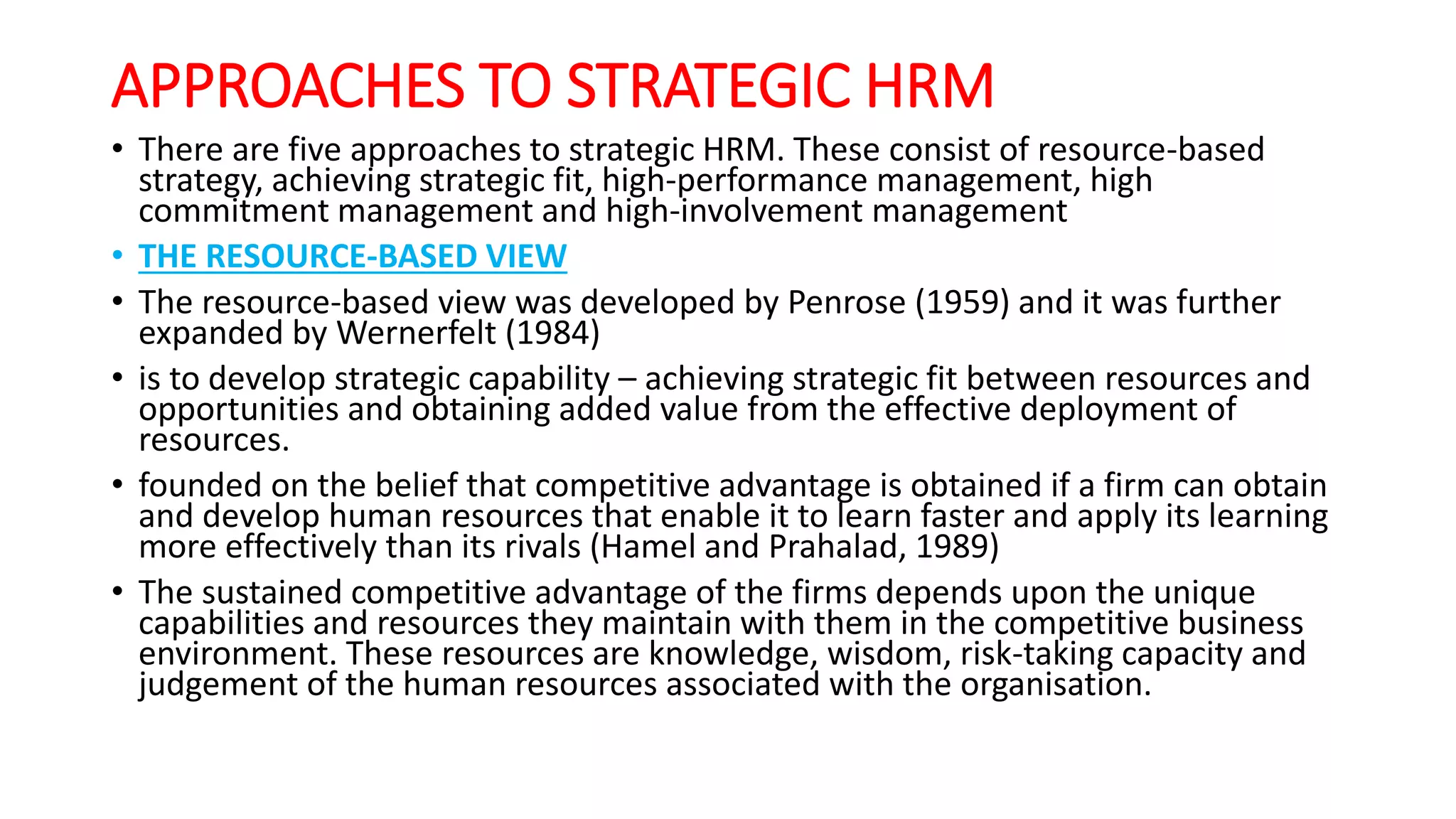SHRM ( Strategic Human Resource Management) | PPT