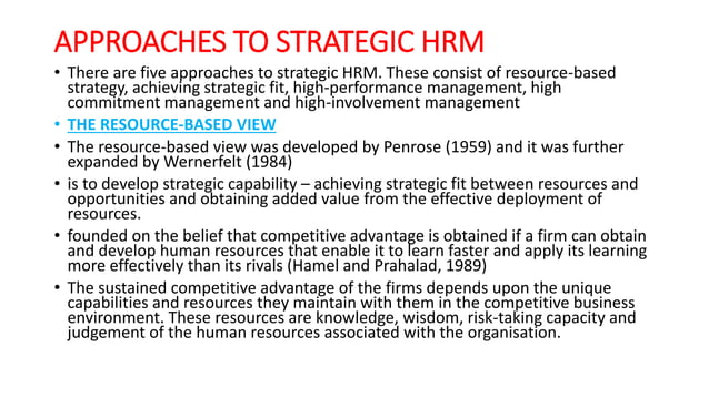 SHRM ( Strategic Human Resource Management) | PPT