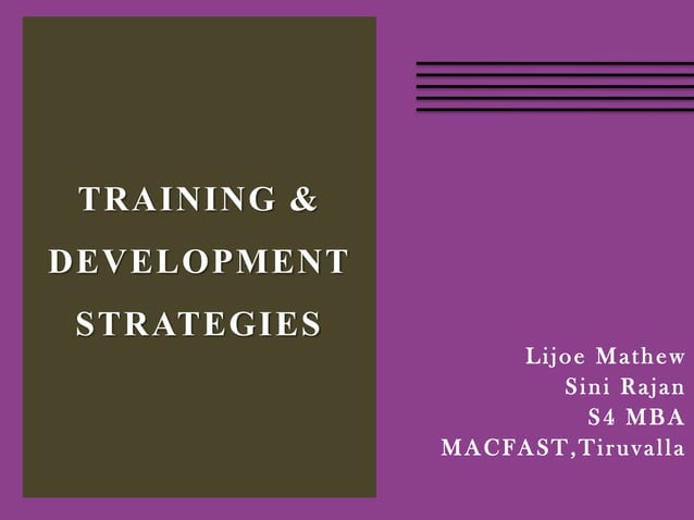 Training and Development Strategies | PPTX | Human Resources | Business