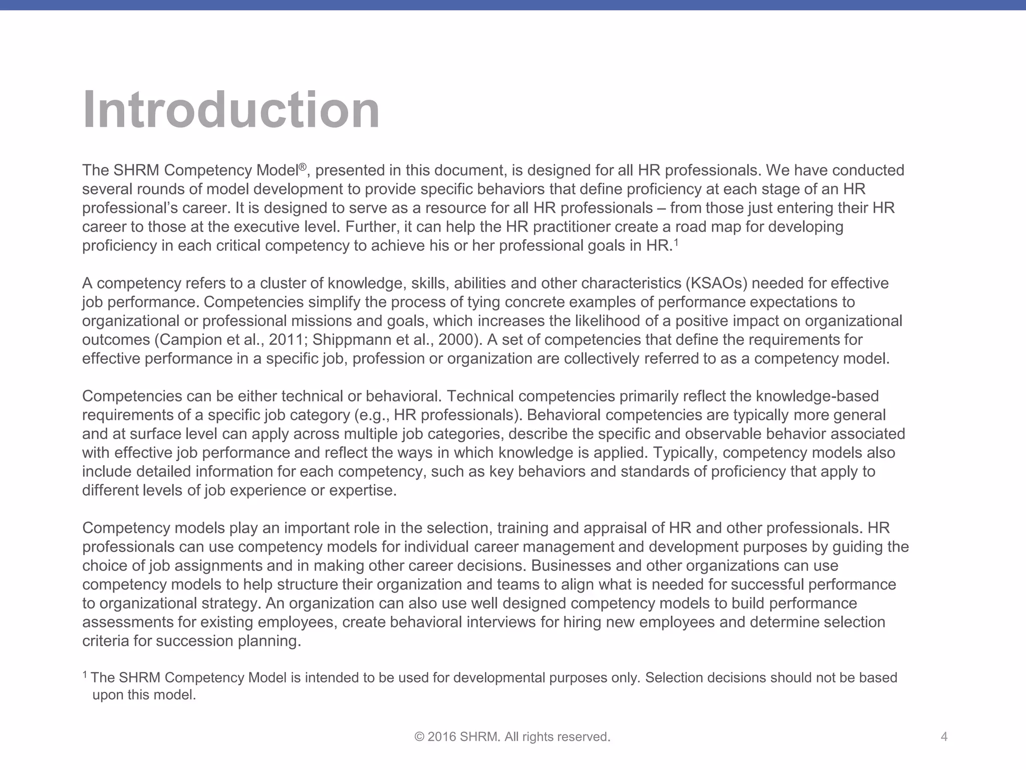 Competency model by SHRM | PDF