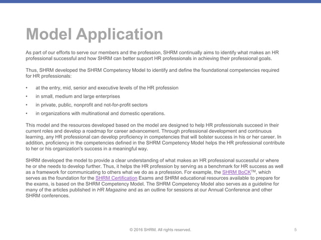 Competency model by SHRM | PDF