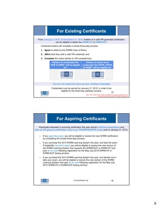 SHRM New Certifications: SHRM-CP and SHRM-SCP | PDF