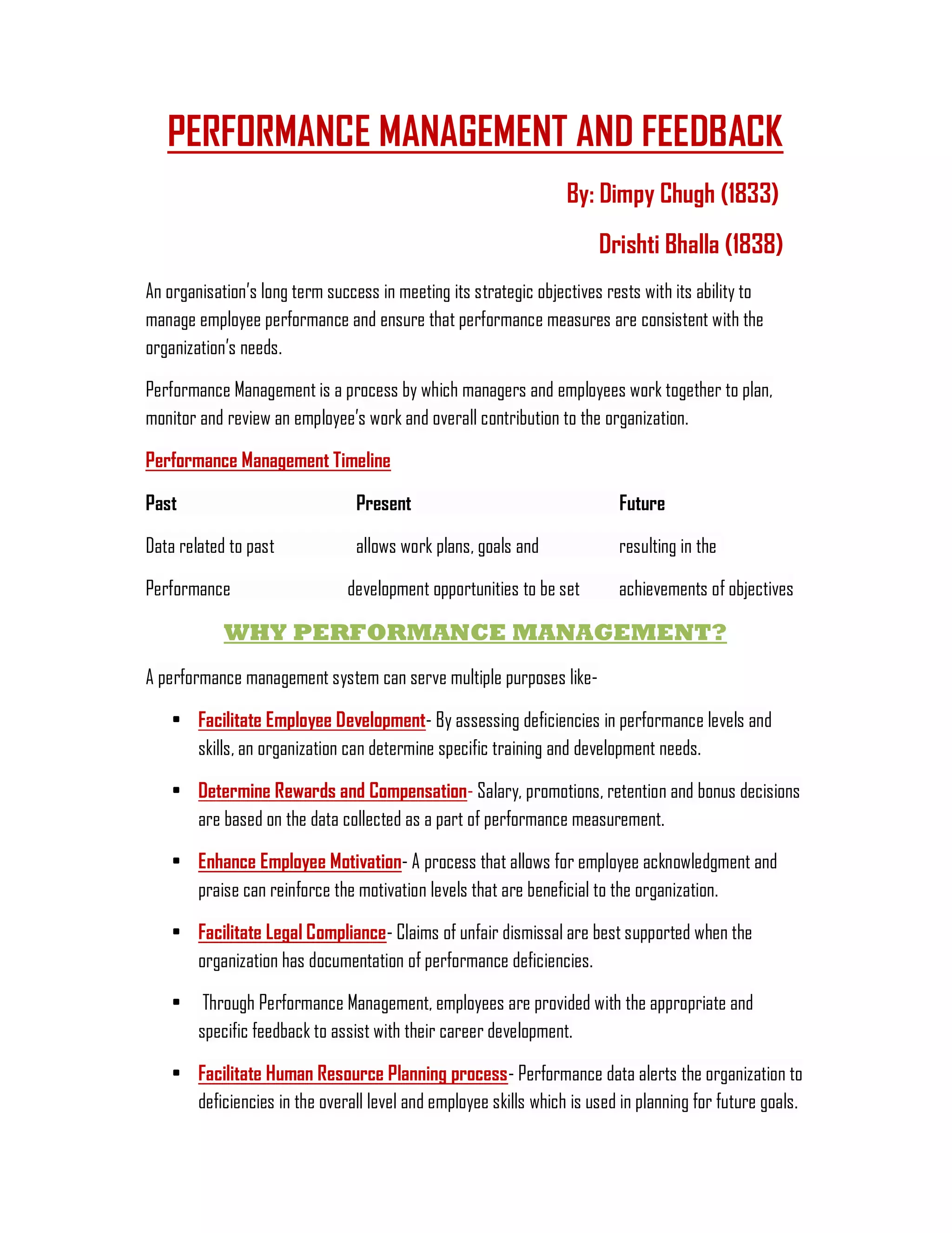 Performance Management and Feedback - SHRM | PDF