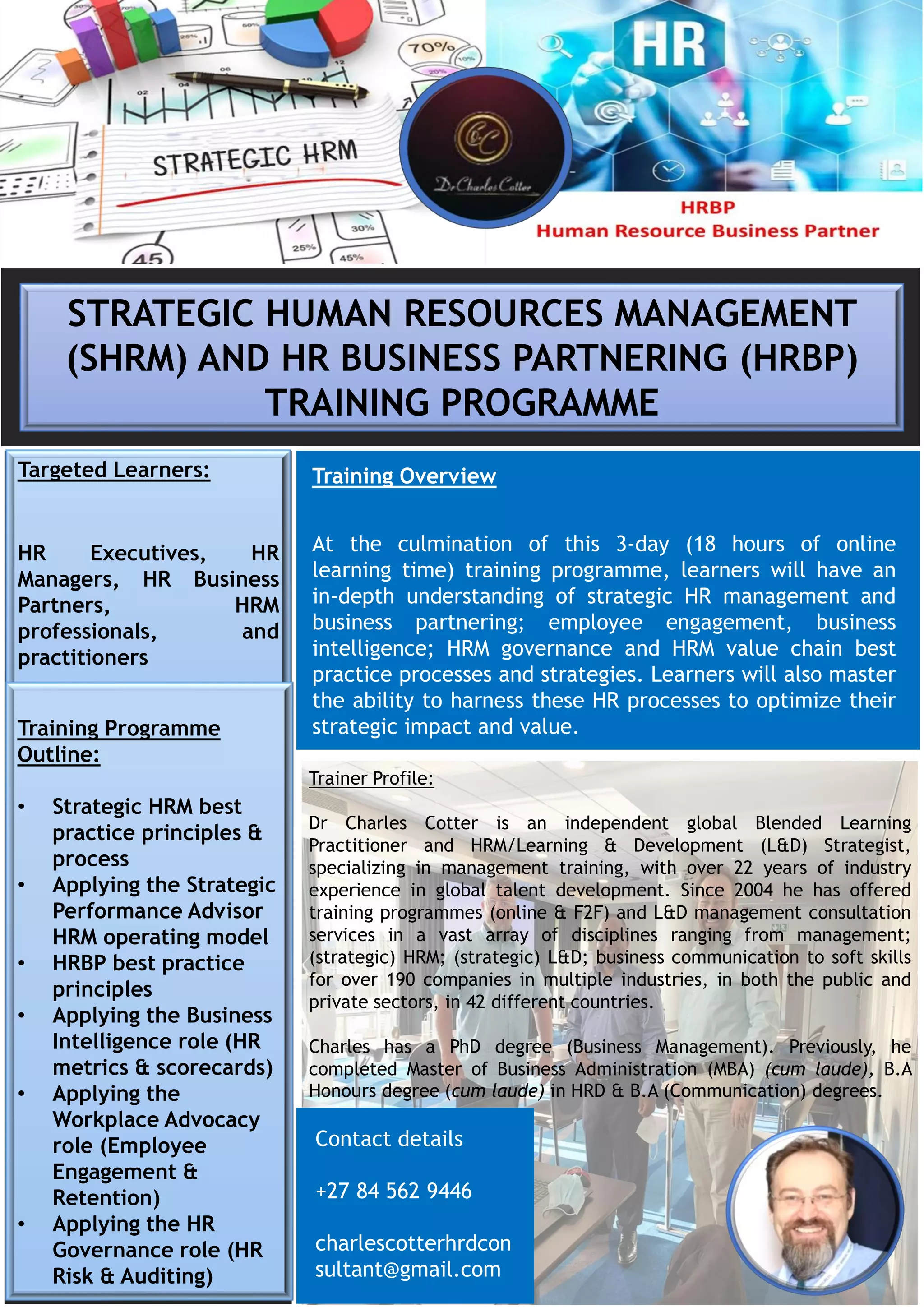 Strategic HRM and HRBP Training Brochure_Facilitated by Dr Charles Cotter | PDF | Human ...