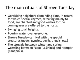 Shrove Tuesday: traditions and games | PPTX