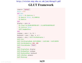 Play Squash with Ruby, OpenGL, and a Wiimote - ShRUG Feb 2011 | PPT