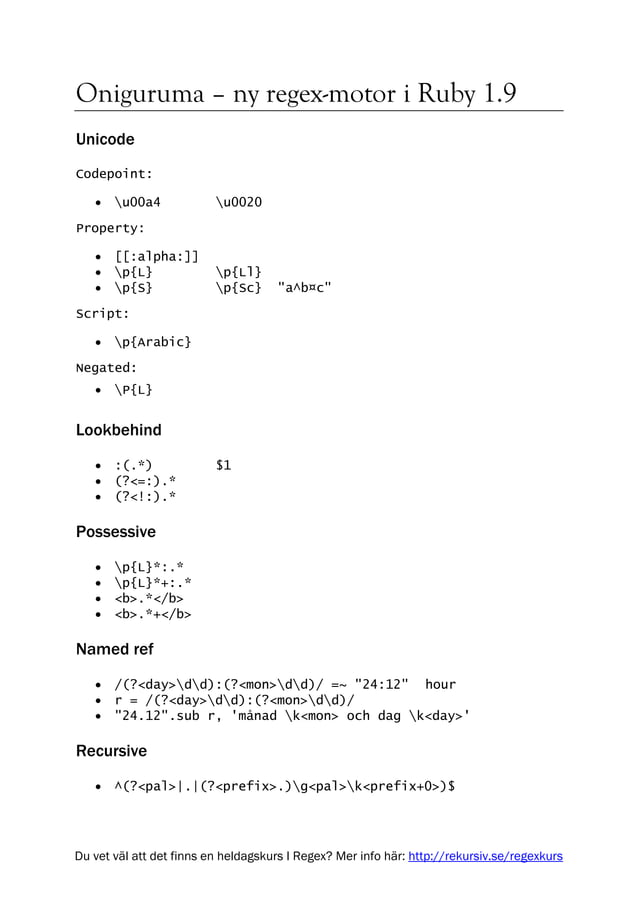 SHRUGSE regex cheat sheet | PDF