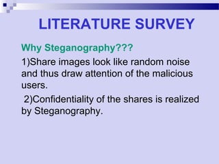 Image secret sharing using Shamir's scheme with Steganography | PPT
