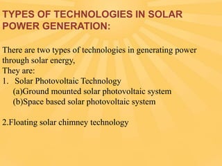 solar power generation | PPTX