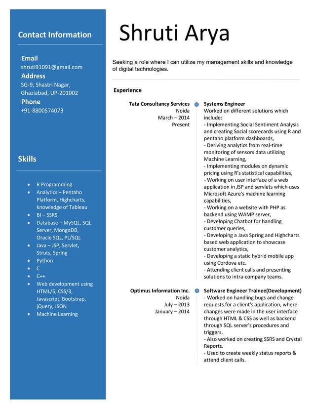Shruti Arya CV | PDF