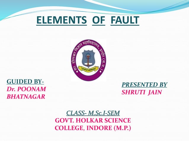 Elements of fault | PPTX