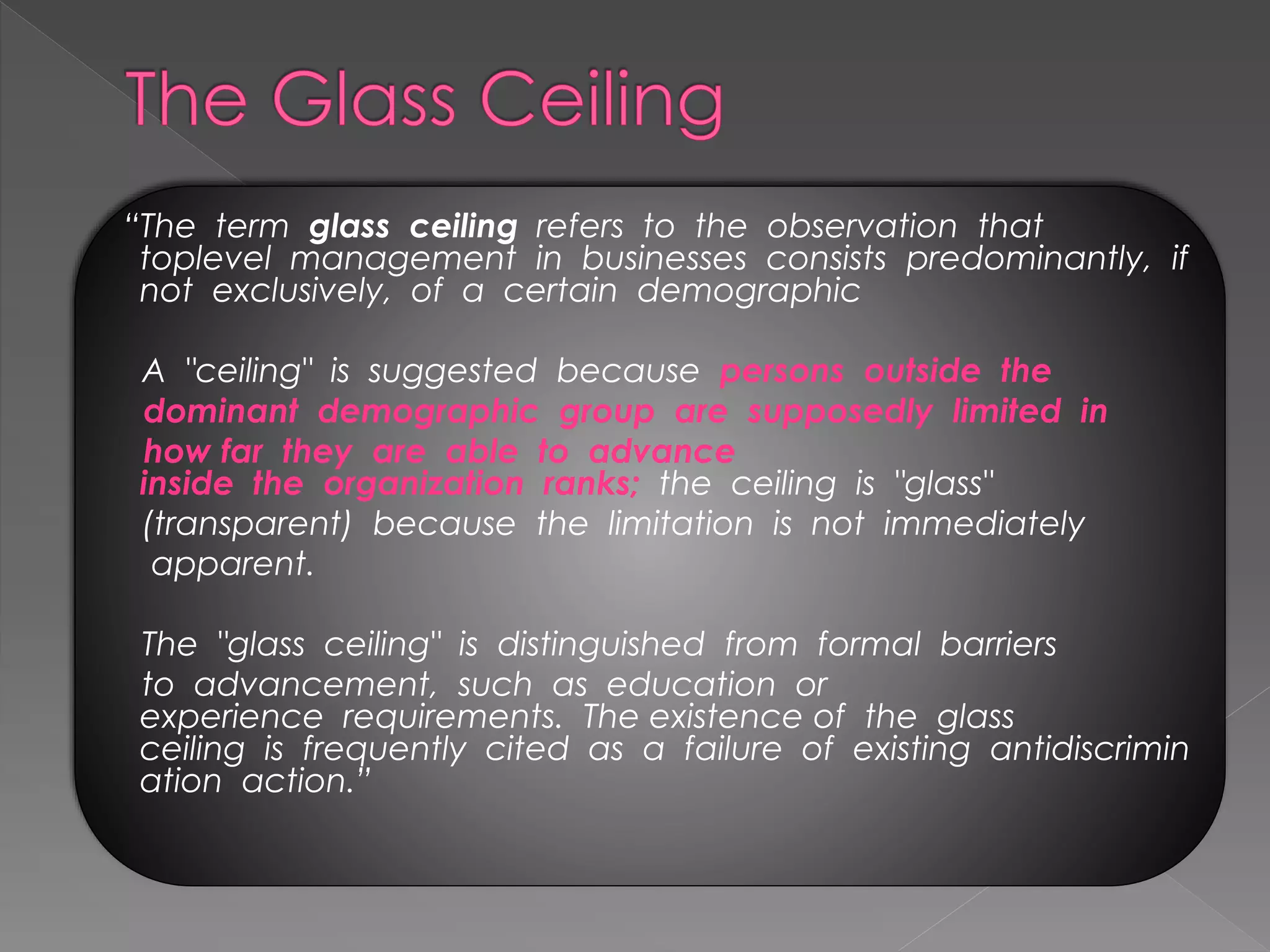 Breaking the Glass Ceiling | PPT