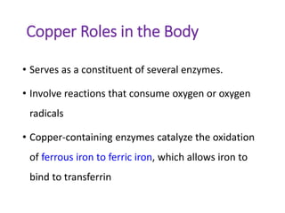 MANGANESE, COPPER AND ZINC | PPTX