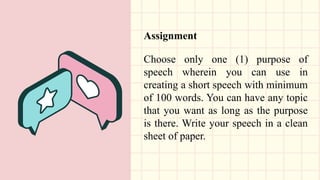 Types of Speeches according to purpose PowerPoint presentation | PPTX