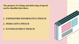 Types of Speeches according to purpose PowerPoint presentation | PPTX