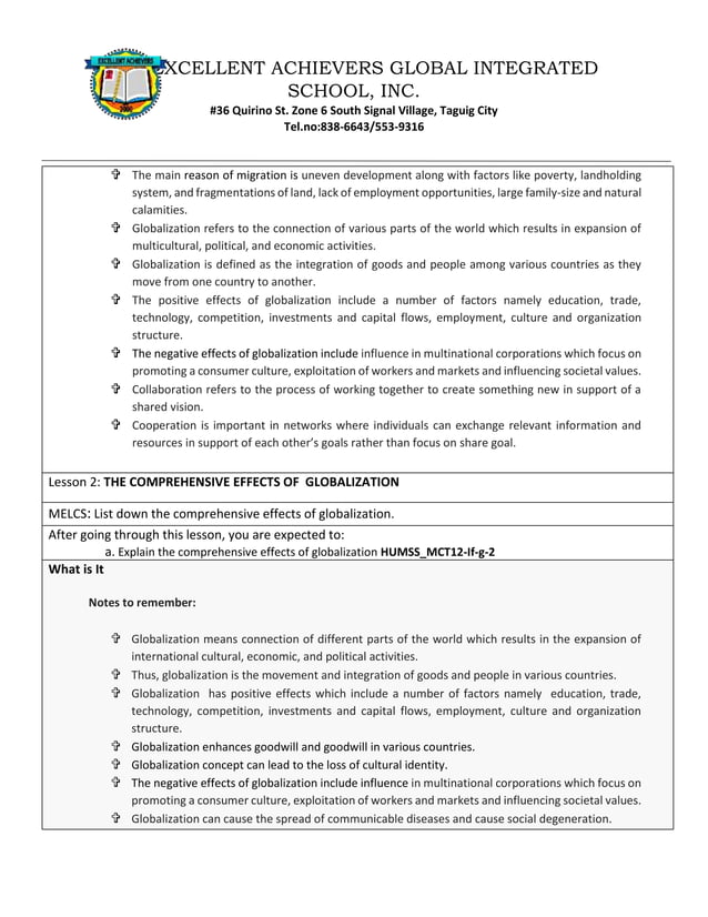 SECOND SEMESTER TOPIC COVERAGE SY 2023-2024 Trends, Networks, and ...