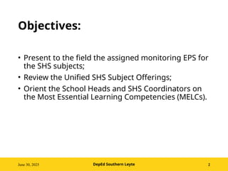 SHS-unified-subjects-and-melc-based-Depedx | PPTX