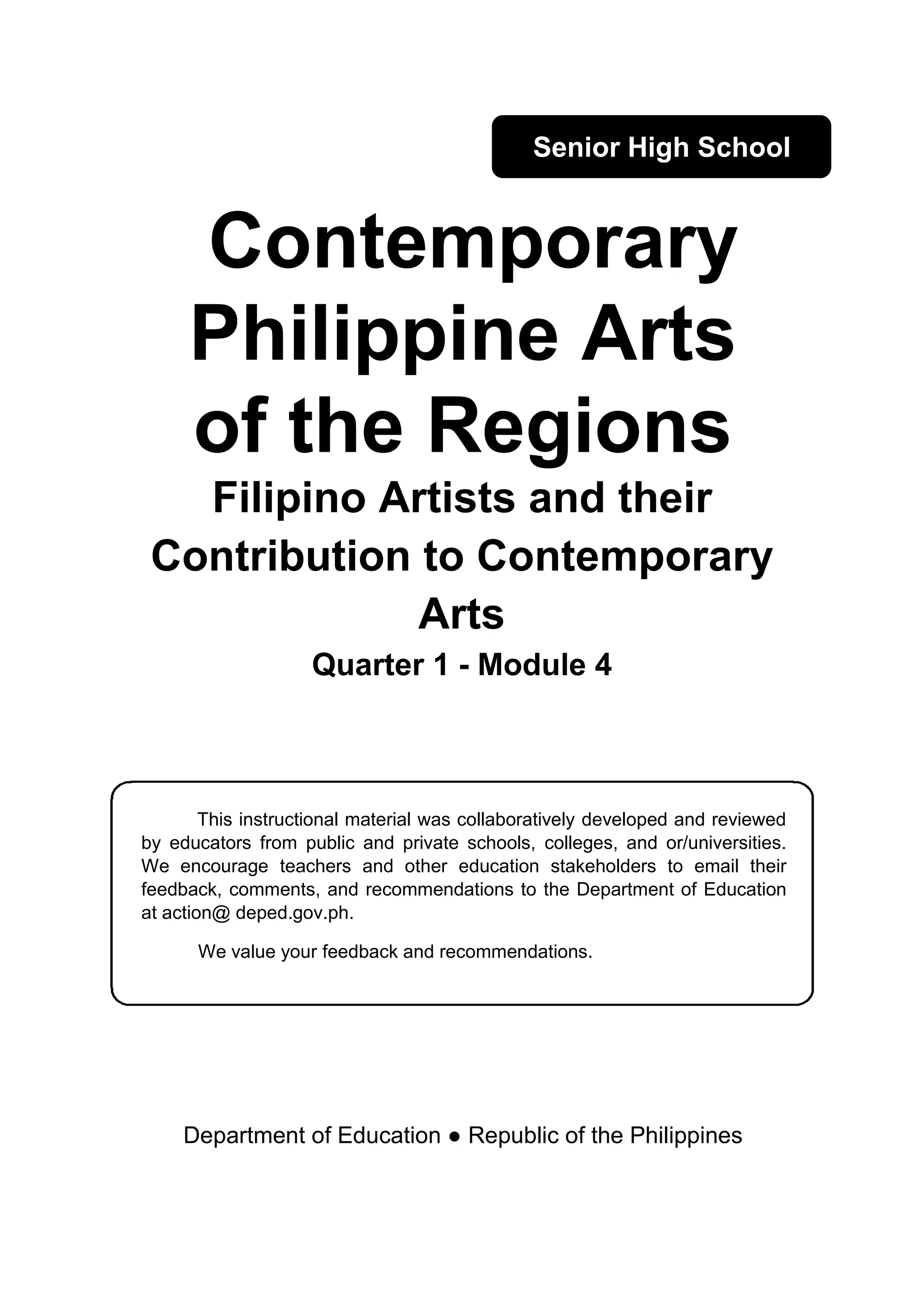SHS12_CPAR_Q1_Mod4_Contemporary Philippine Arts from the Regions ...