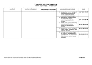 Shs core earth and life science cg | PDF