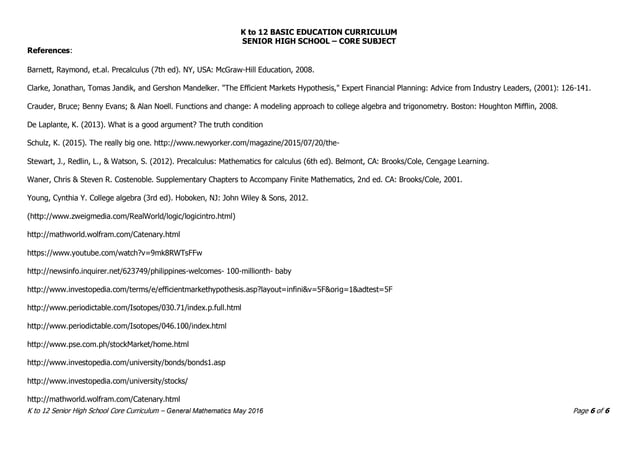 Shs core general math cg | PDF