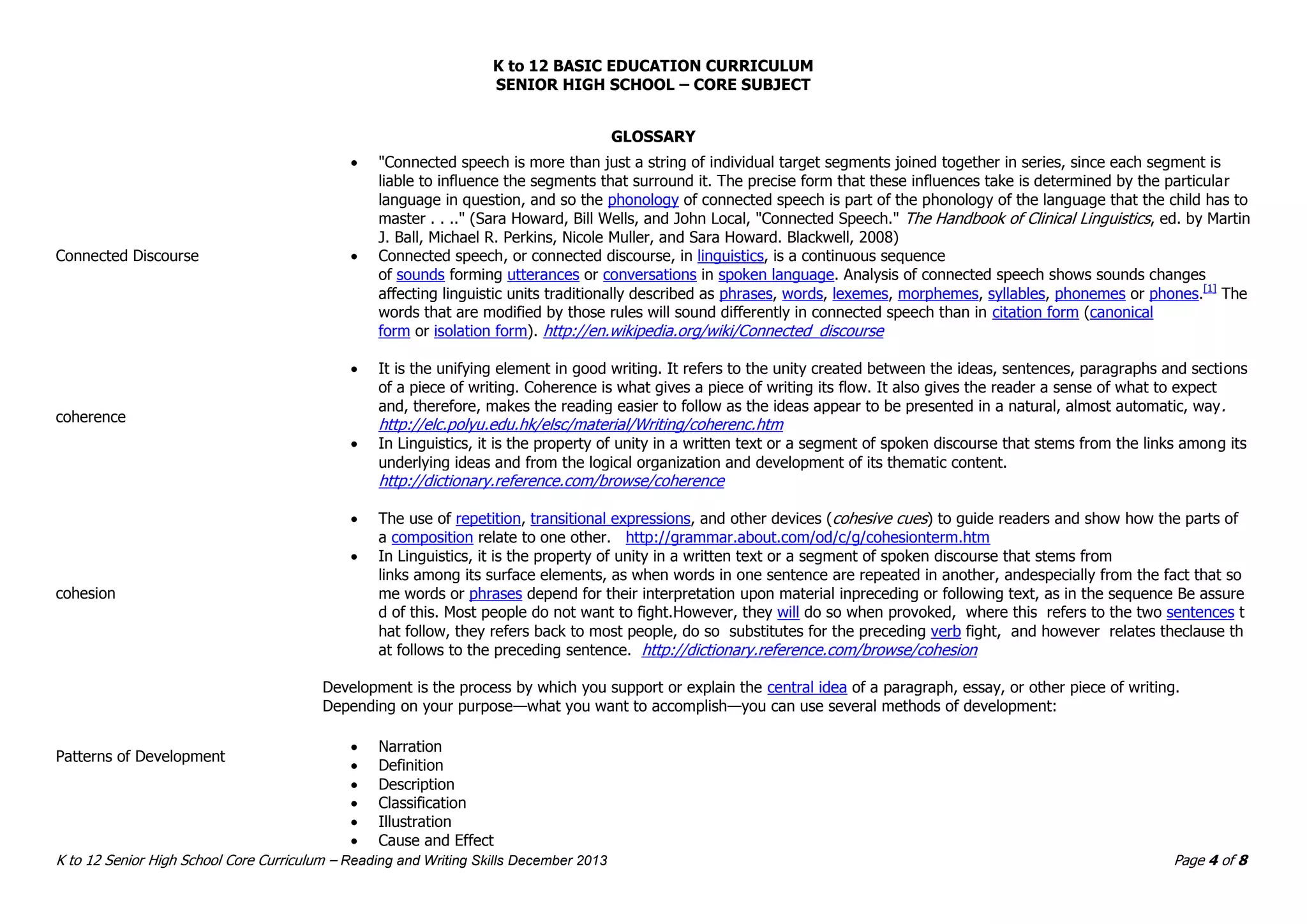 Shs core reading and writing cg | PDF