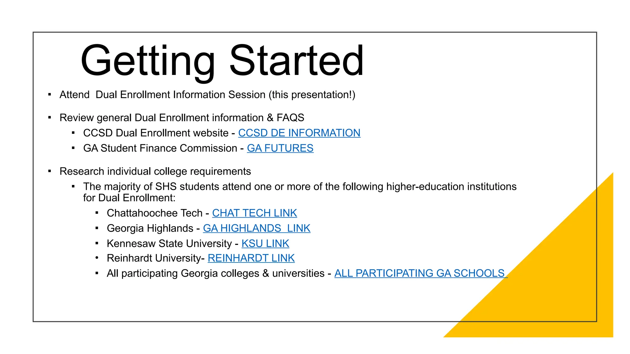 Sequoyah High School Dual Enrollment Information | PPTX