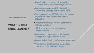 Comprehensive Guide to Dual Enrollment at Sequoyah High School | PPTX