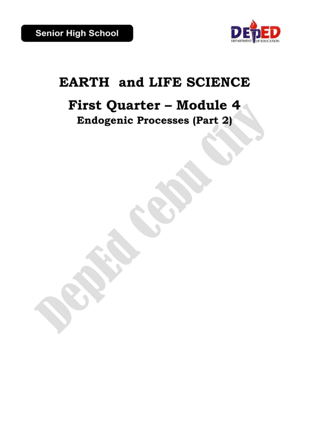 SHS Earth and Life Quarter 1 Module 4.pdf | Geology | Science